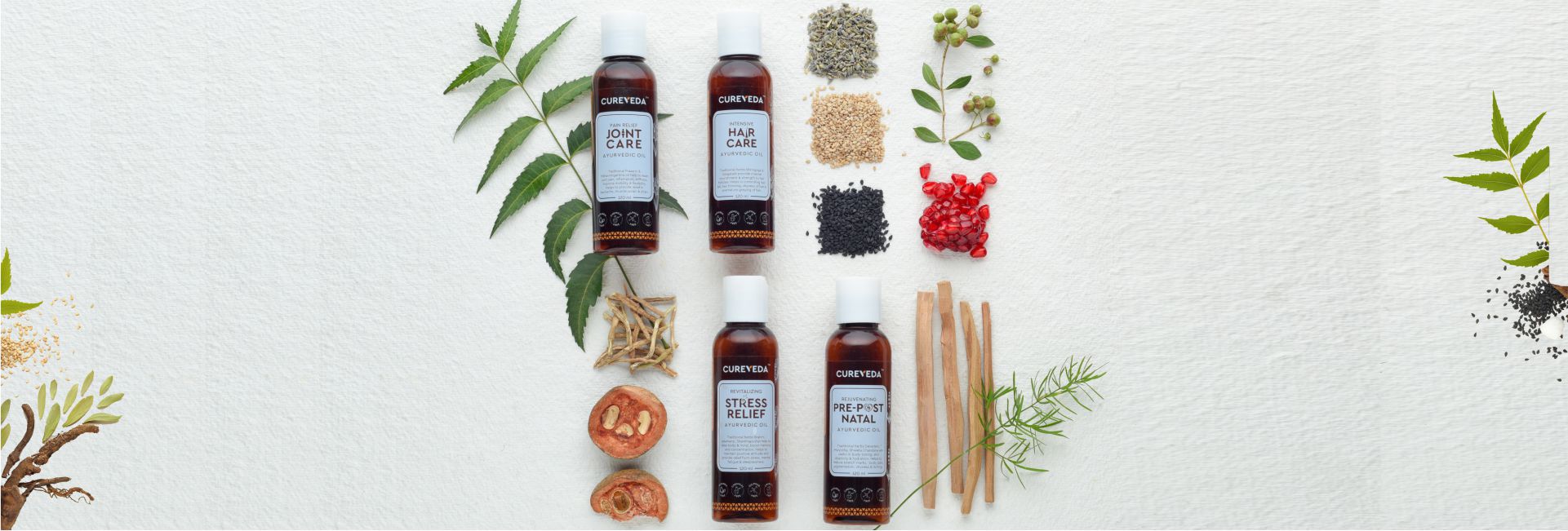 Buy Cureveda Oils Online | Herbal Joint Care, Hair Care, Stress Relief Oil