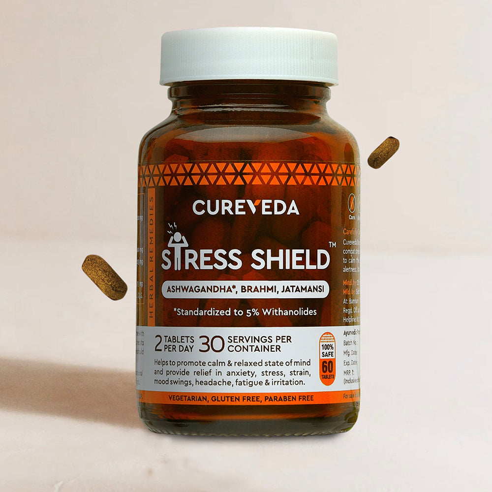 Buy Cureveda Stress Shield Online | Herbal Depression Tablets