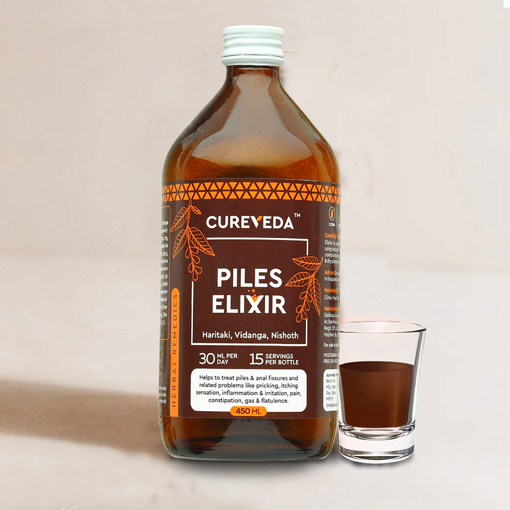 Buy Cureveda Piles Elixir - Piles Medicine for Hemorrhoids Relief