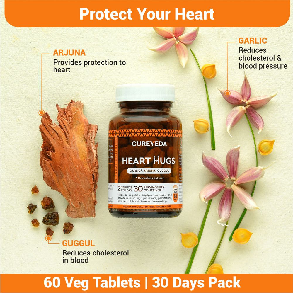 Buy Cureveda Heart Hugs - Herbal Tablets for Heart Health Support