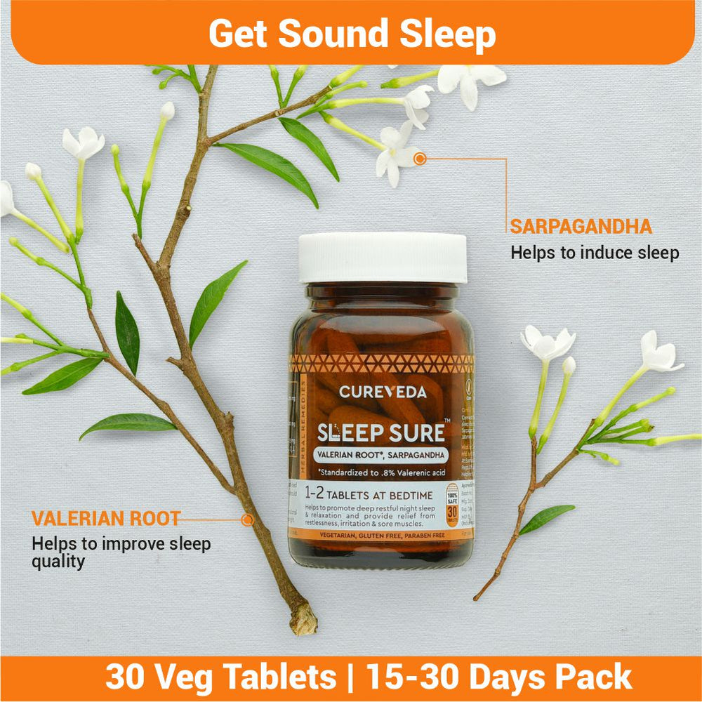 Buy Cureveda Sleep Sure Supplements | Organic Insomnia – Sleeplessness ...