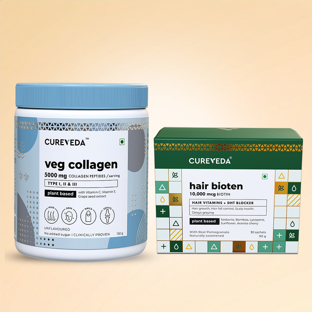 Buy Cureveda Veg Collagen Grow - Collagen Supplement for Skin & Hair Health