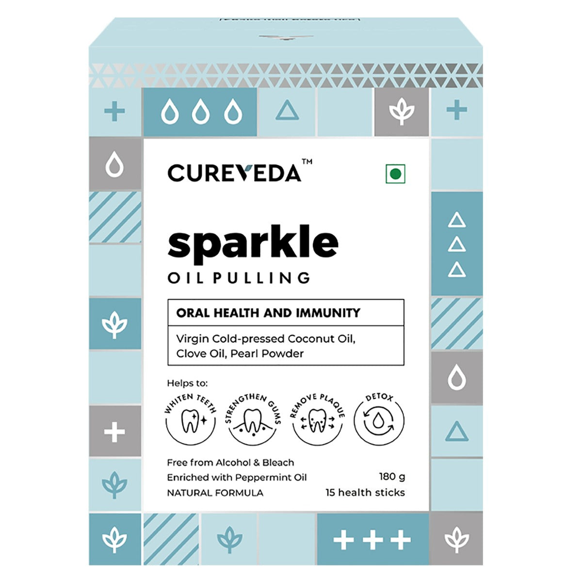 Buy Cureveda Sparkle Oil Pulling Pack Online | Anti-Bacterial Oral Care ...